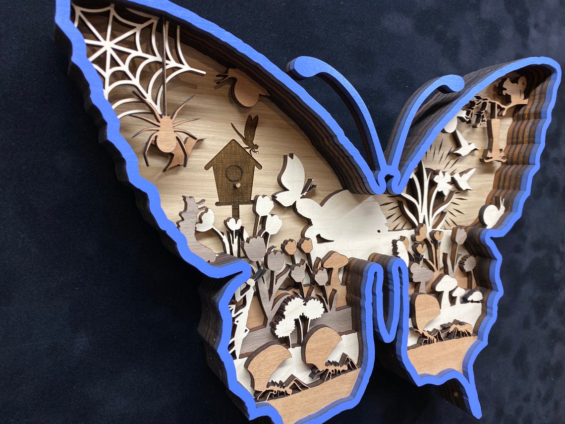 Digital File 7 Layer Butterfly Art Piece for Glowforge SVG - Etsy