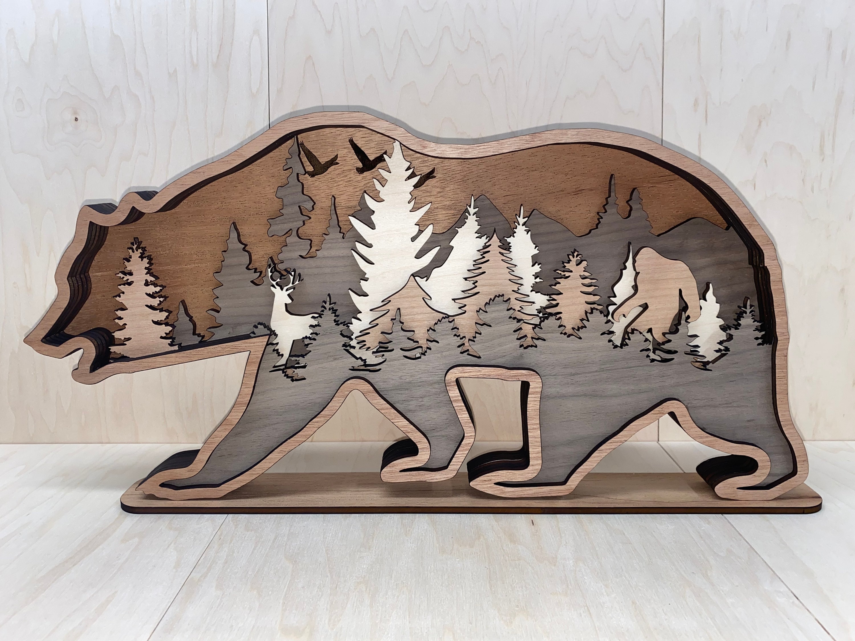 Digital File 6 Layer Bear Art Piece for Glowforge SVG - Etsy