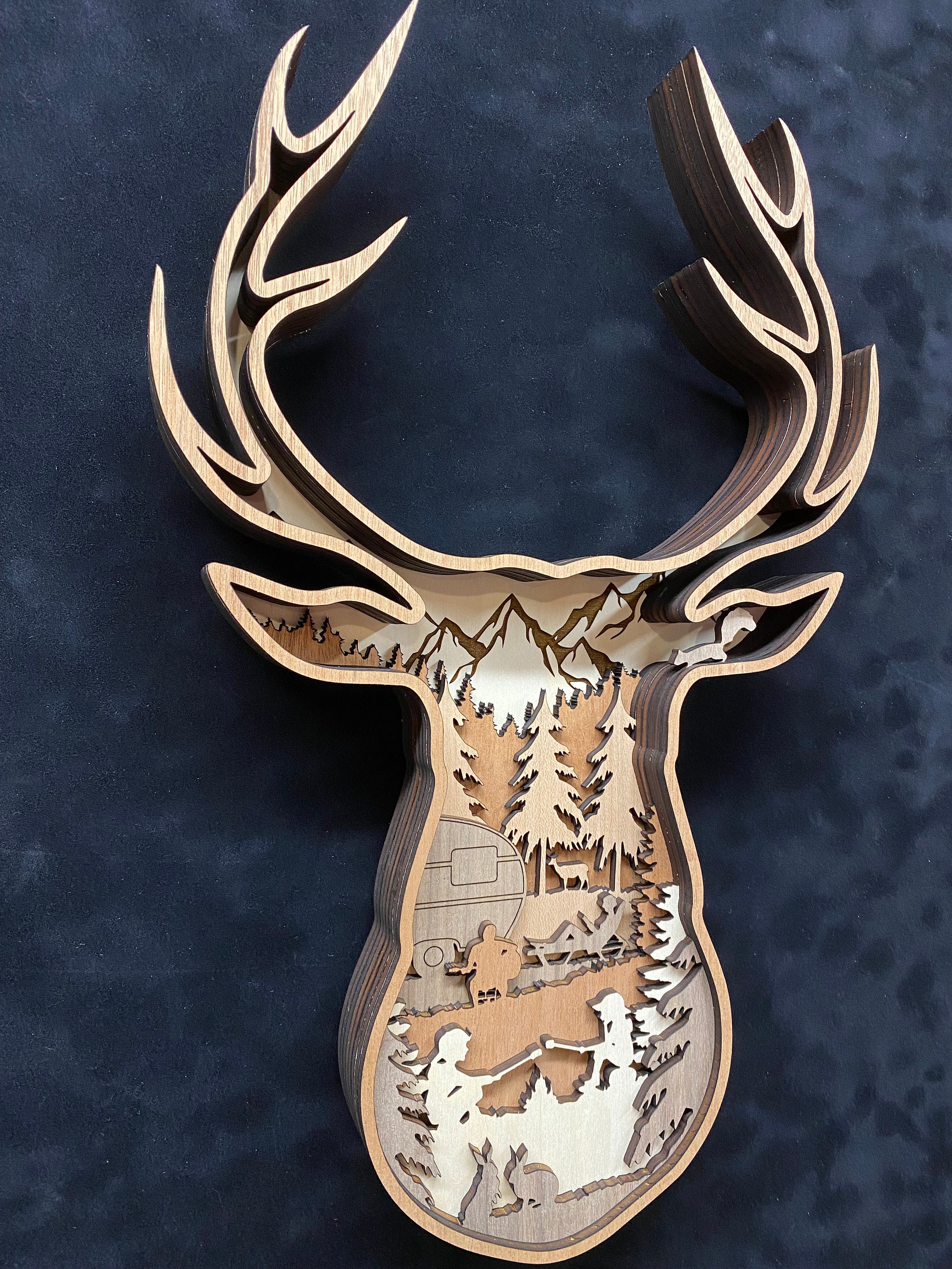 Digital File 8 Layer Buck Deer Head Art Piece for Glowforge | Etsy