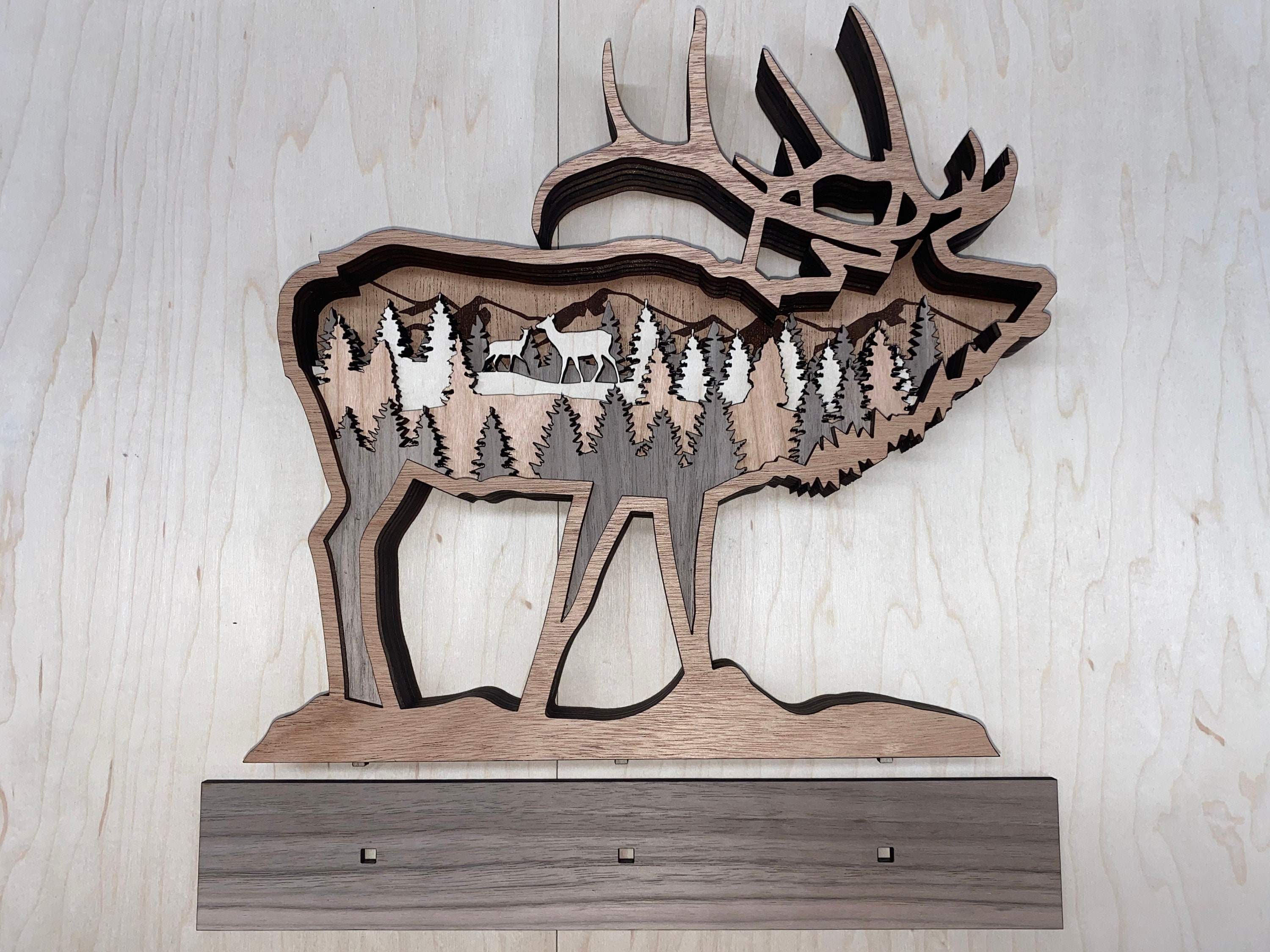 Digital File - 6 Layer Elk Art Piece for Glowforge - SVG - PDF - Multi ...