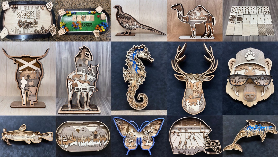 Digital Files for 14 of My Multi-layered Designs for Laser Engraving ...