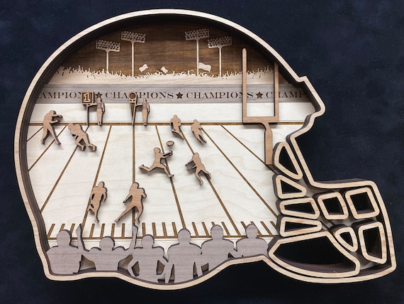 Digital File 5 Layer Football Helmet Art Piece for Glowforge - Etsy
