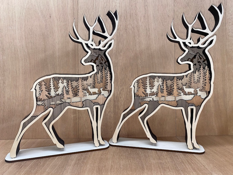 Digital File - 7 Layer Deer With Optional Layers Art Piece for ...