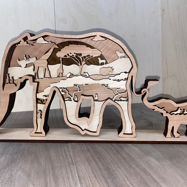 Layered Elephant Svg - Etsy