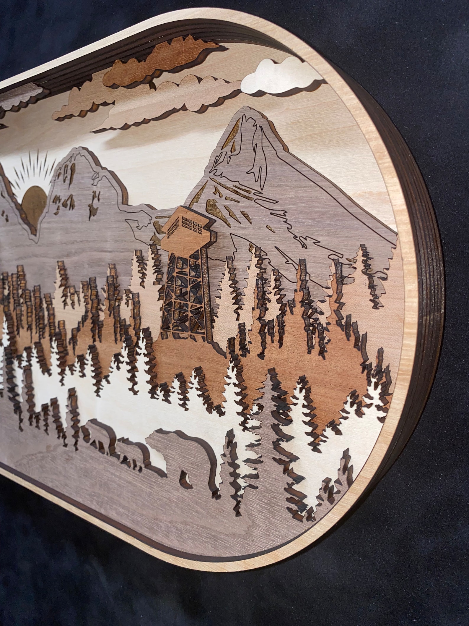 Digital File - 7 Layer Mountain Range Art Piece for Glowforge - SVG ...