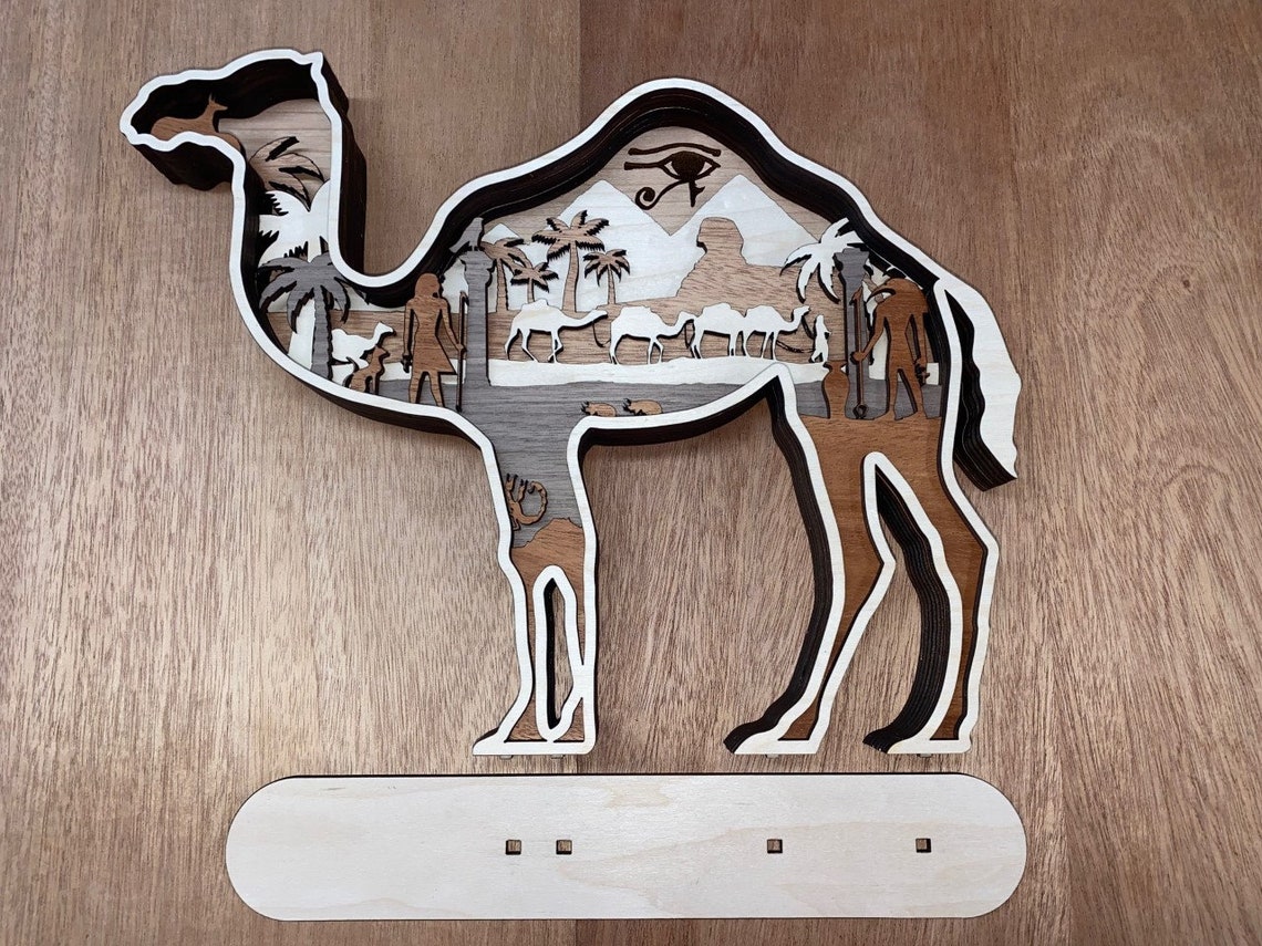 7 Layer Camel Art Piece for Glowforge - SVG - PDF - Multi-layer ...