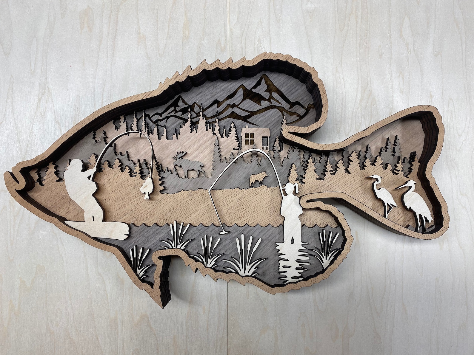 Digital File - 7 Layer Crappie Fish Art Piece for Glowforge - SVG - PDF ...