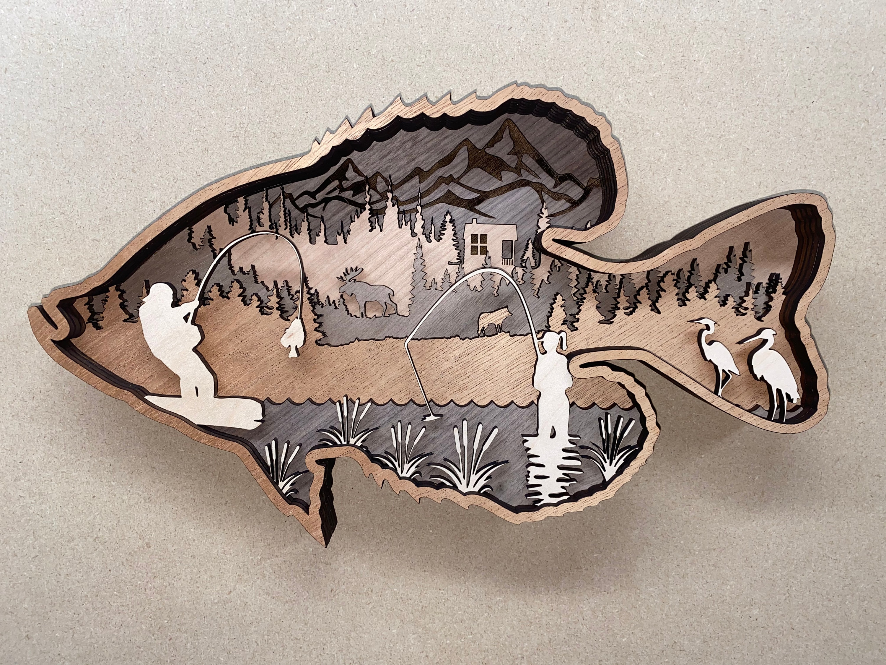 Digital File - 7 Layer Crappie Fish Art Piece for Glowforge - SVG - PDF ...