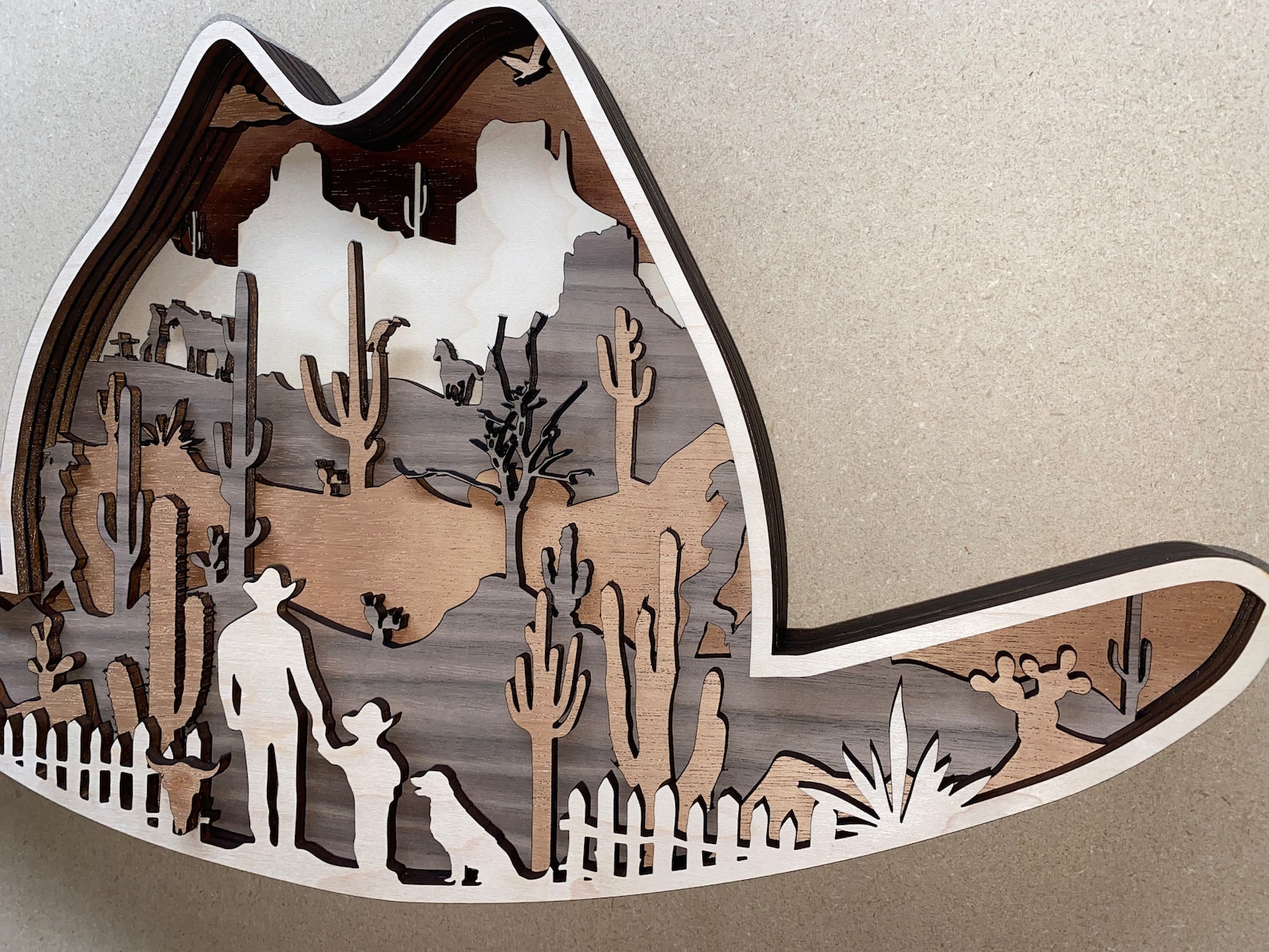 Digital File - 7 Layer Cowboy Hat Wall Art - Multi-layer - Etsy