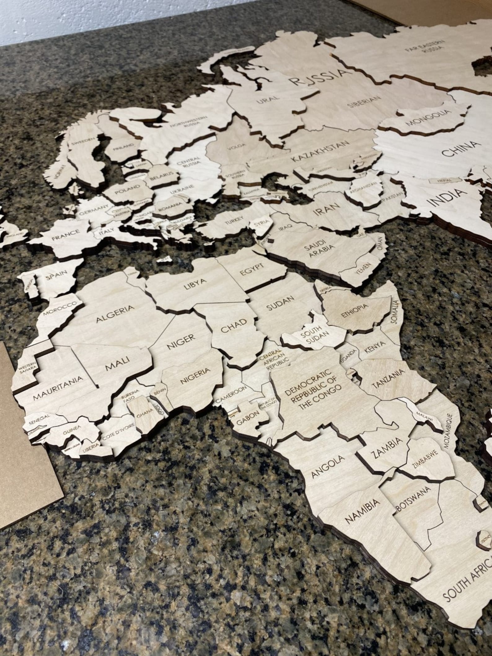 Digital File World Map Wall Art for Glowforge Laser Cutter - Etsy