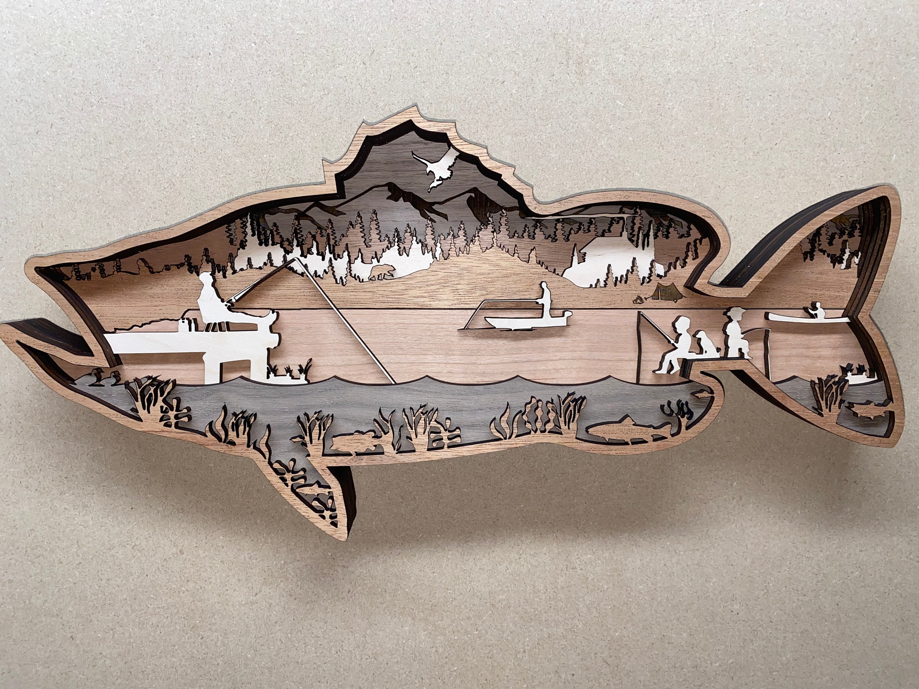 Digital File 7 Layer Largemouth Bass Fish Wall Art for - Etsy Canada