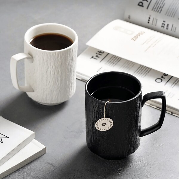 Matte Black Ceramic Mugs - Etsy