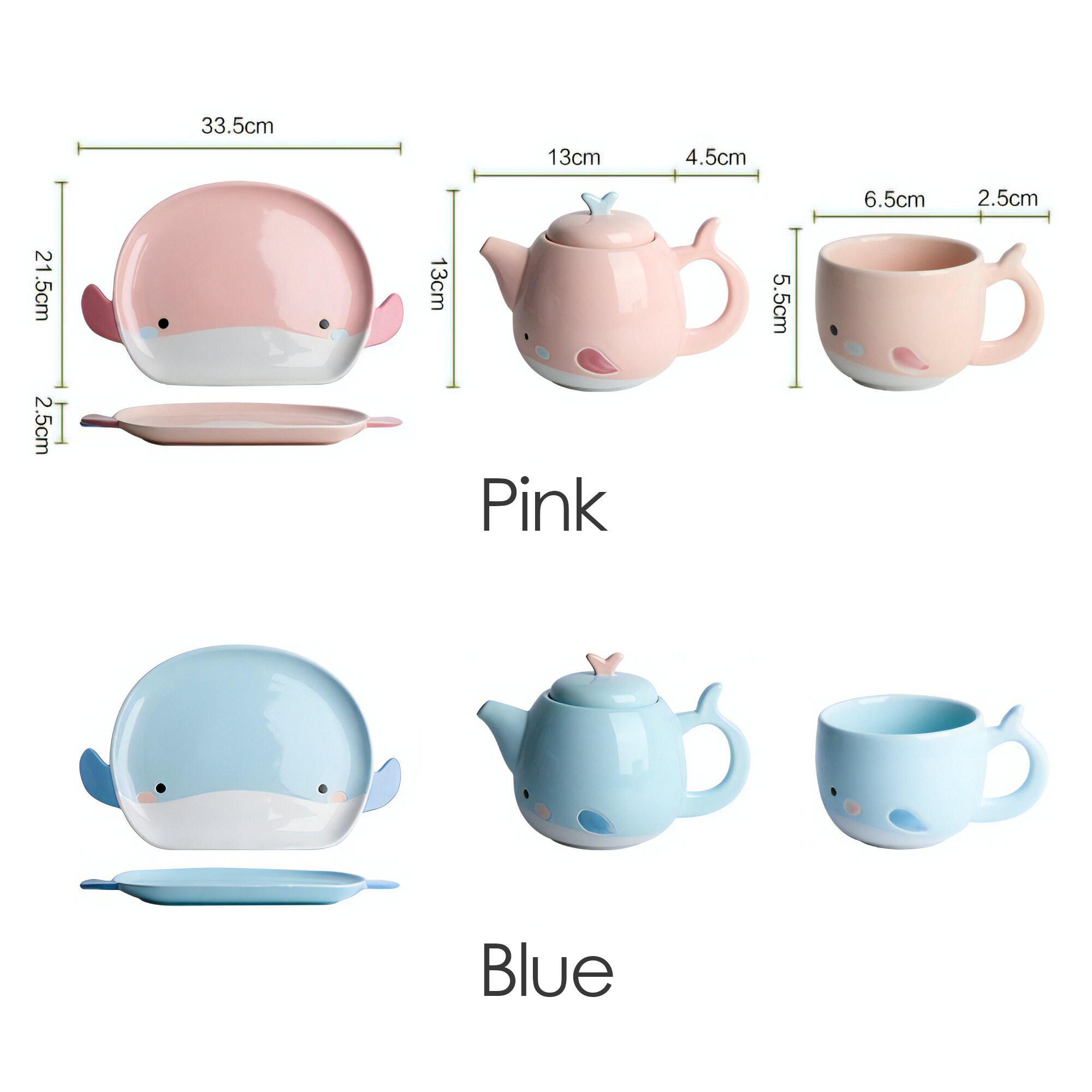Kitchen & Dining Tea Cups & Sets Tea Set With Teapot,Lovely Whale ...