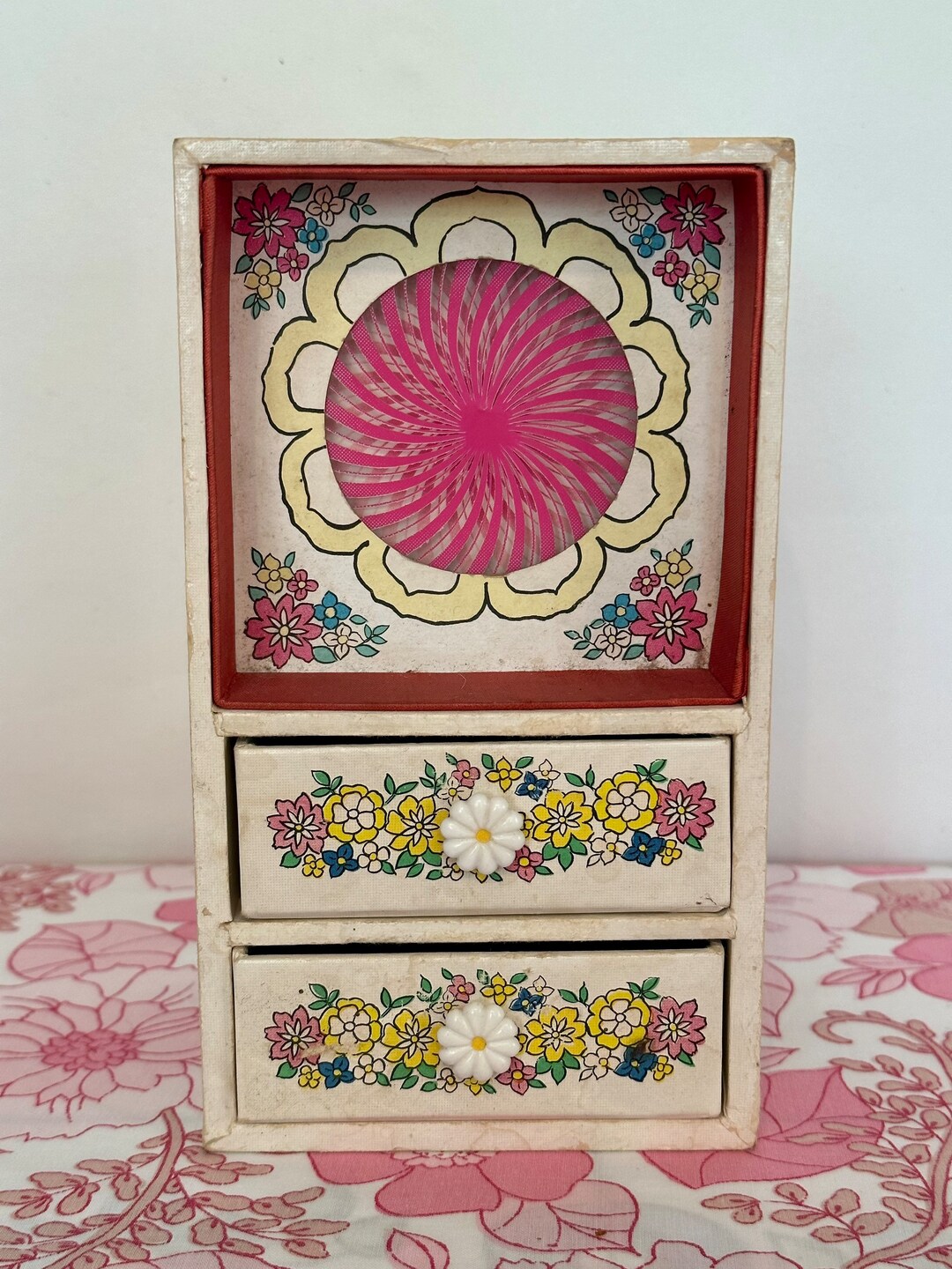 1960s Jaymar Animated Music Box / Jewellery Box / Flower Power ...