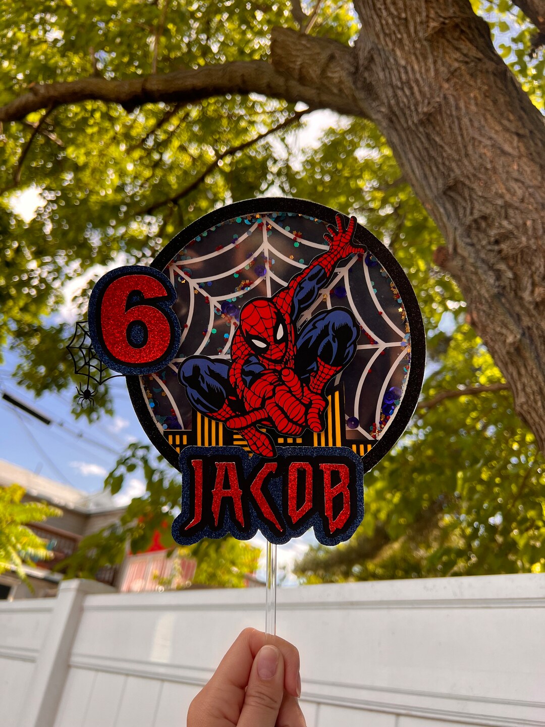 Spiderman Cake Topper, Cake Topper Shaker, Spiderman Decorations ...