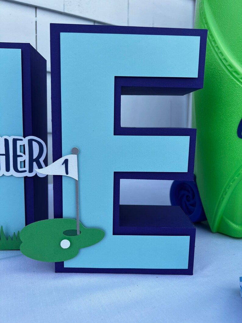 Golf 3D Letters, Golf 1st Birthday Party Decorations, Hole in One ...