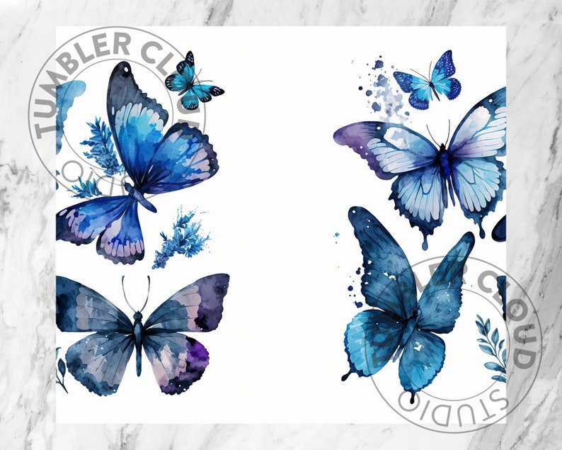 Blue Butterfly Tumbler Butterfly Gifts for Women Retro - Etsy