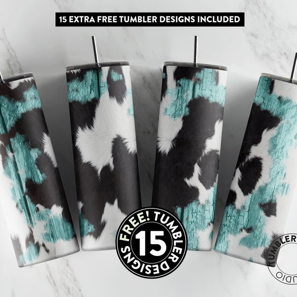 Turquoise and Cow Print Png - Etsy