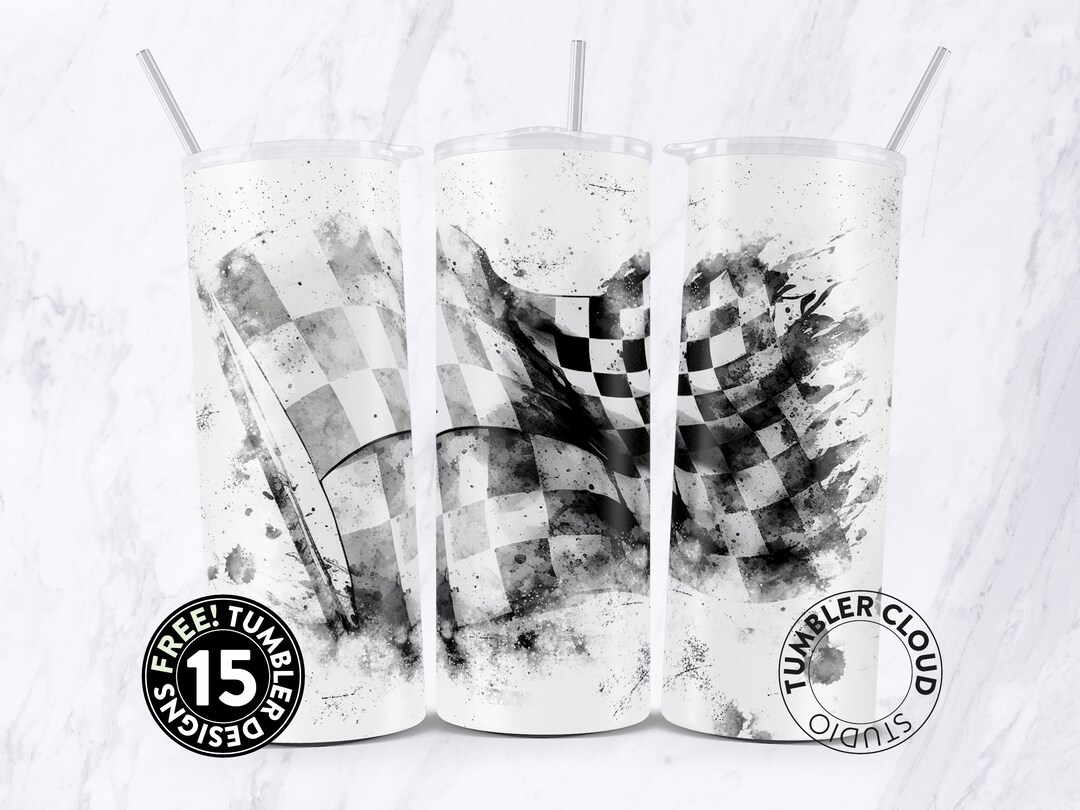 Design Racing Race Black Splatter Checkered Tumbler Digital Download ...
