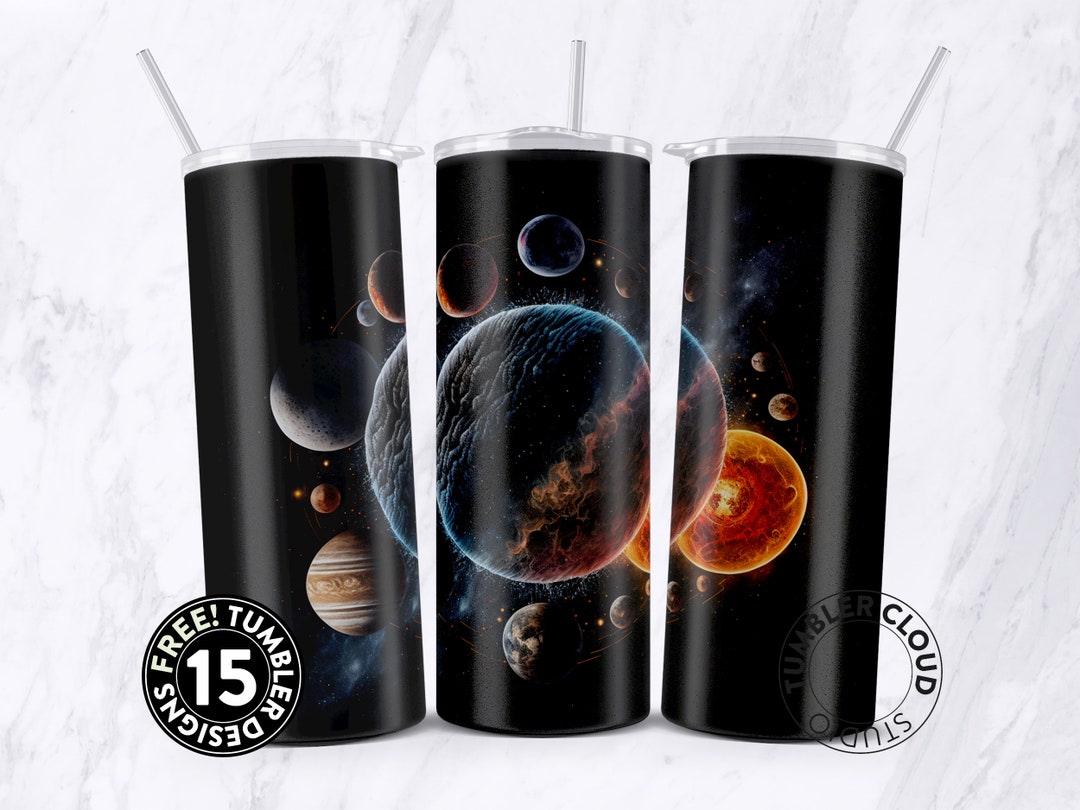 Planets 20oz Skinny Tumbler Sublimation, Solar System Tumbler ...