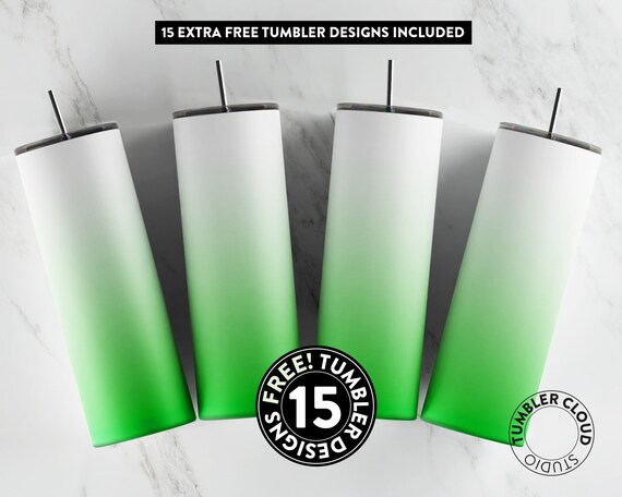 Green Ombre Tumbler Wrap White to Green Sublimation Design | Etsy