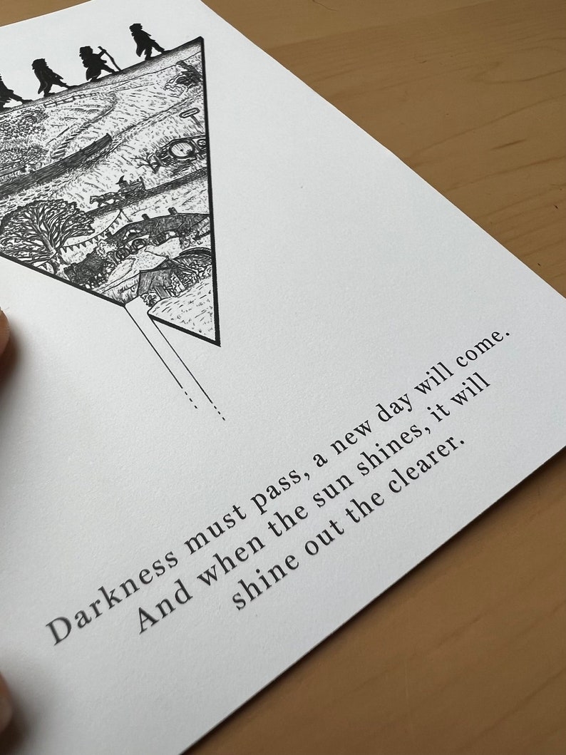 Greetings Card Lord of the Rings Hobbiton Art Tolkien Quote Art ...