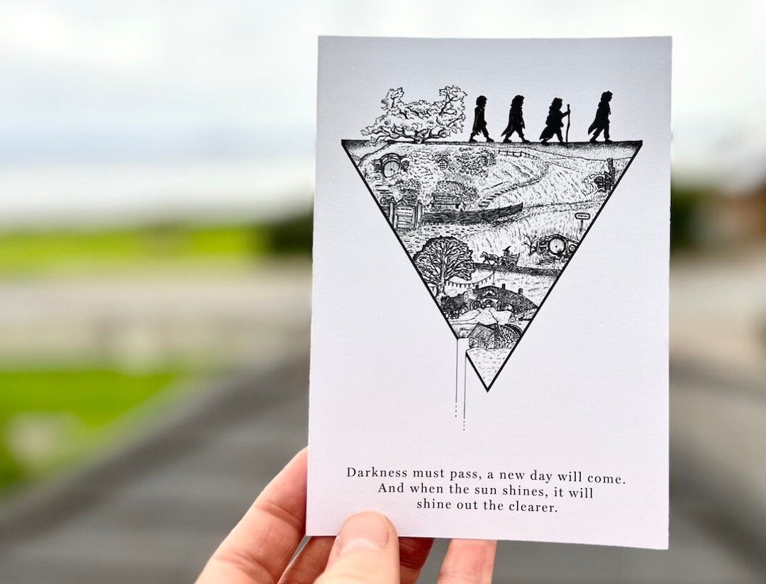 Greetings Card Lord of the Rings Hobbiton Art Tolkien Quote Art ...