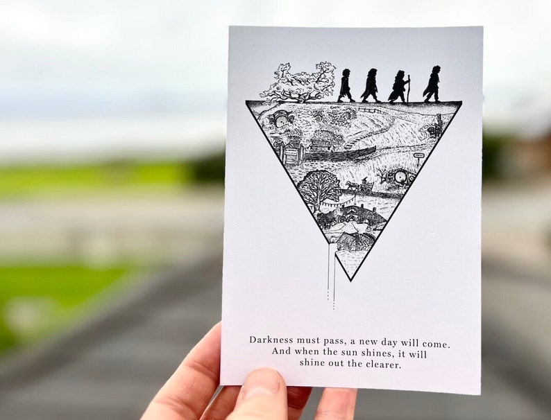 Greetings Card Lord of the Rings Hobbiton Art Tolkien Quote Art ...