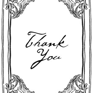 Rococo Thank You Cards Editable Wedding Stationery Template, Instant ...