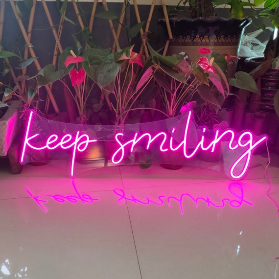Neon Sign Custom Keep Smiling Sign Led Light Home Decor | Etsy