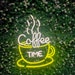 Coffee Neon Sign Coffee Time Cup Shop LED Light for Home Decor - Etsy
