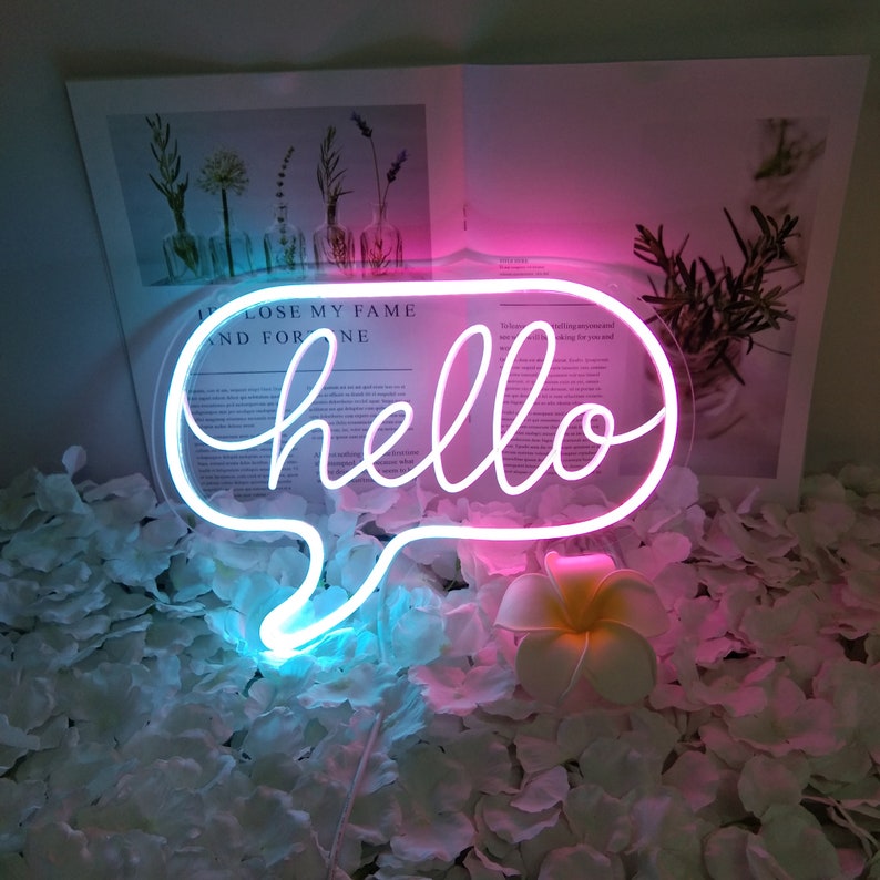 Neon Sign Light Hello Led USB 5v Personalized Birthday - Etsy