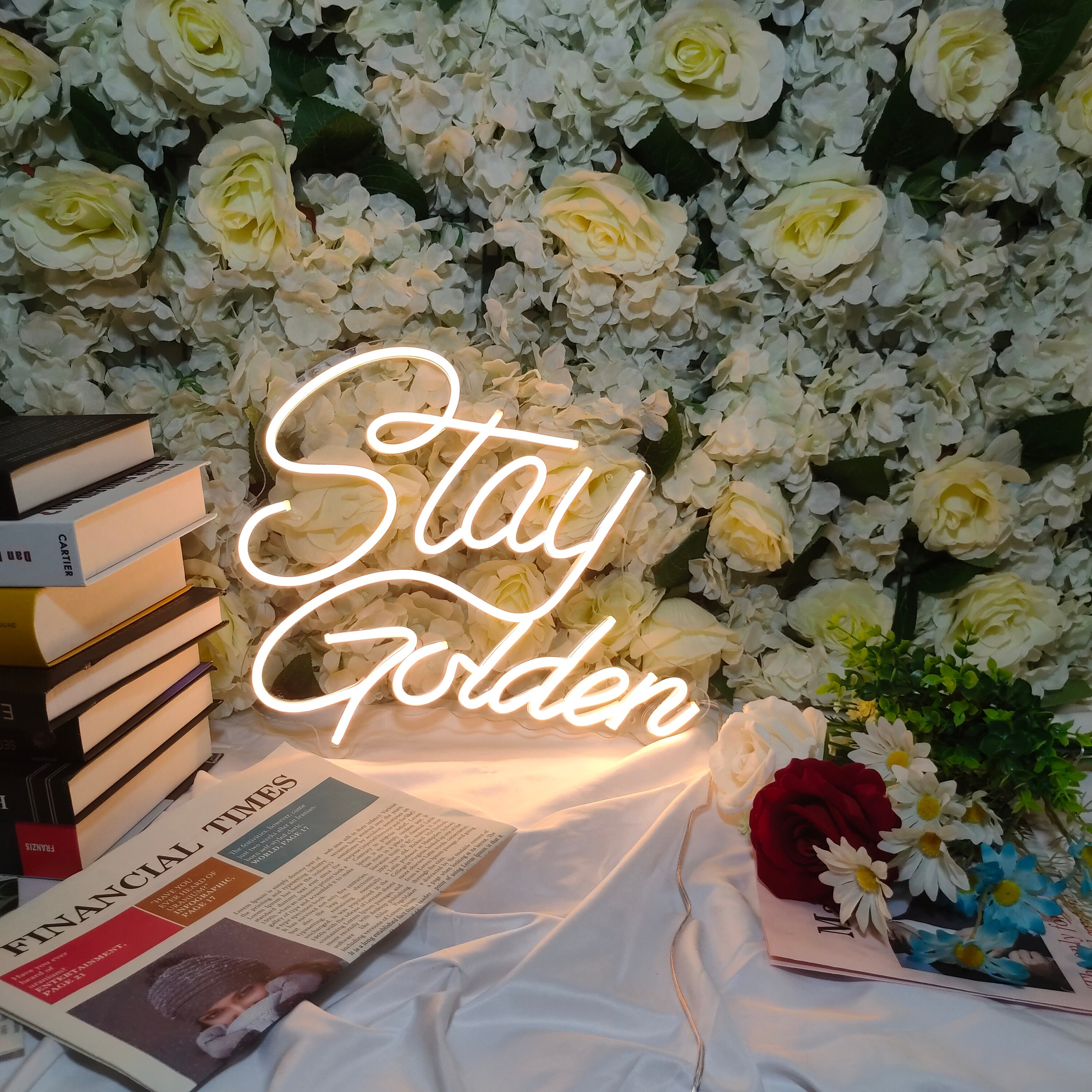 Neon Sign Custom Stay Golden Neon Sign Light Wedding for - Etsy Australia