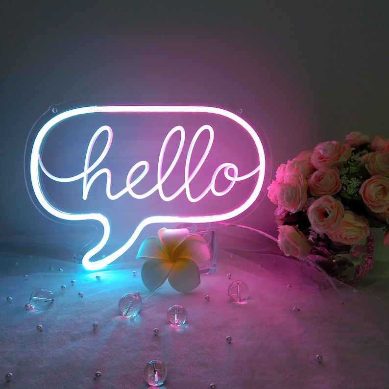 Neon Sign Light Hello Led USB 5v Personalized Birthday - Etsy