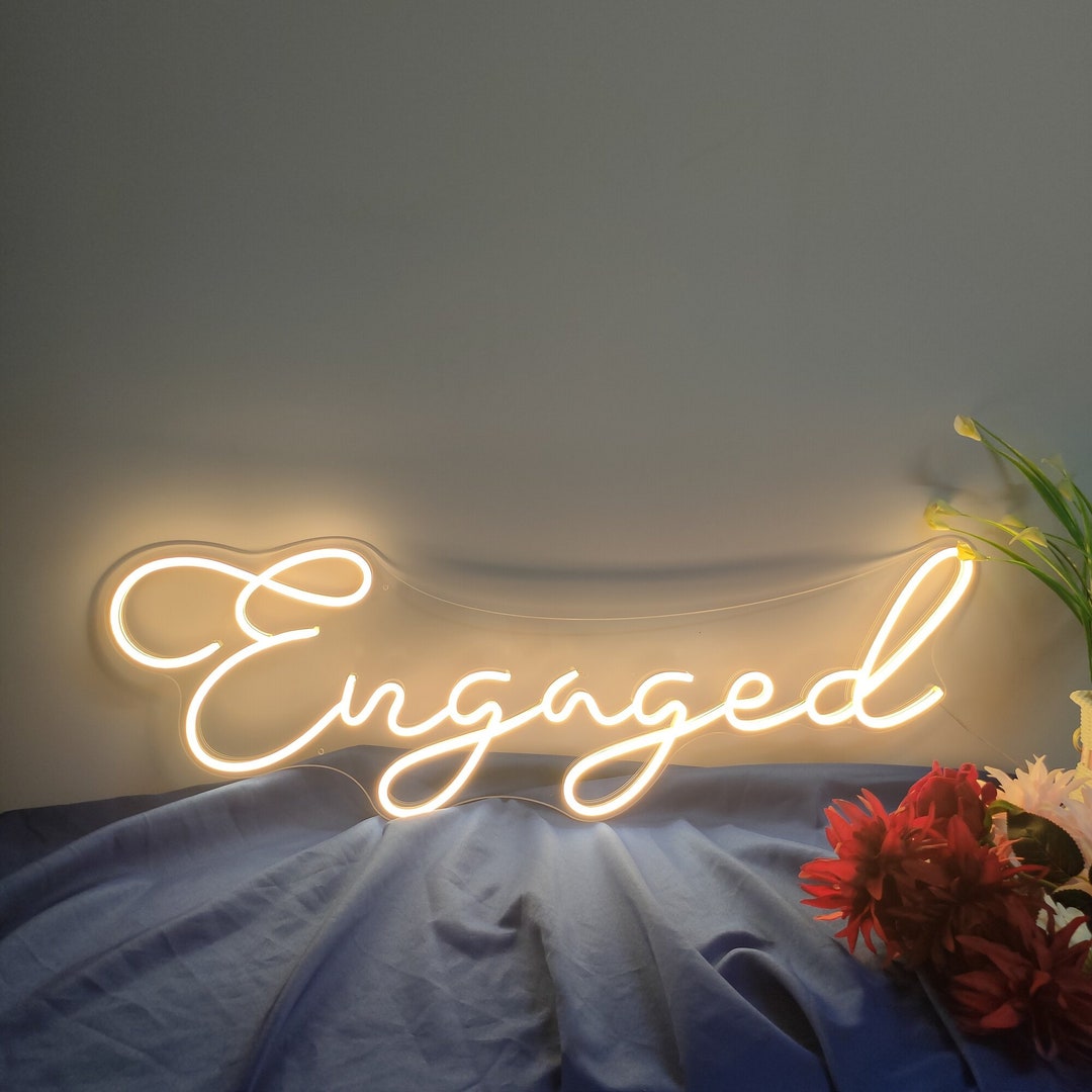 Custom Neon Sign Engaged Neon Light Sign Art Wedding Neon Sign for ...
