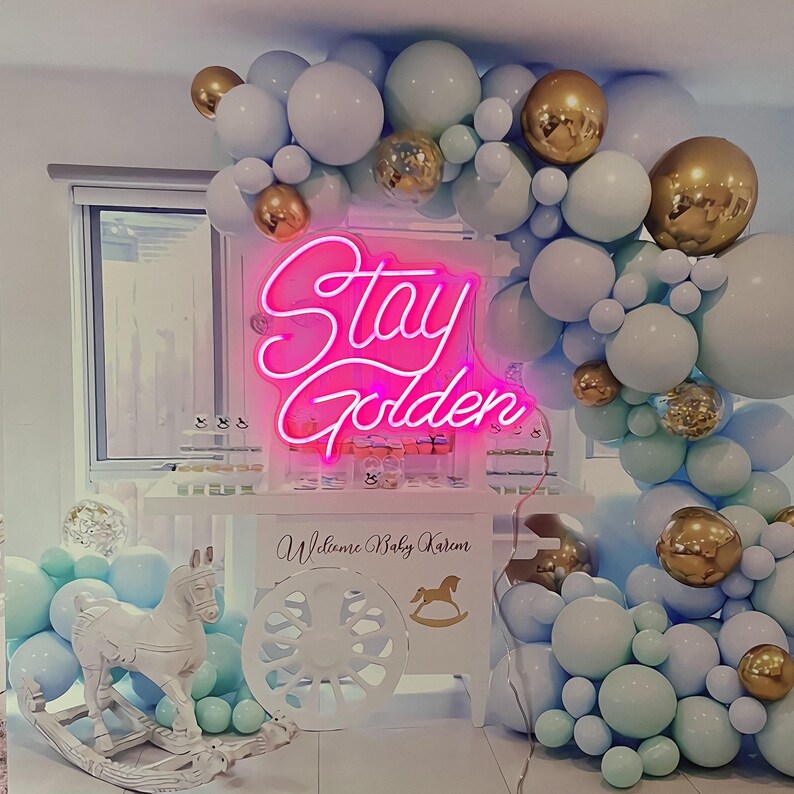 Neon Sign Custom Stay Golden Neon Sign Light Wedding for - Etsy