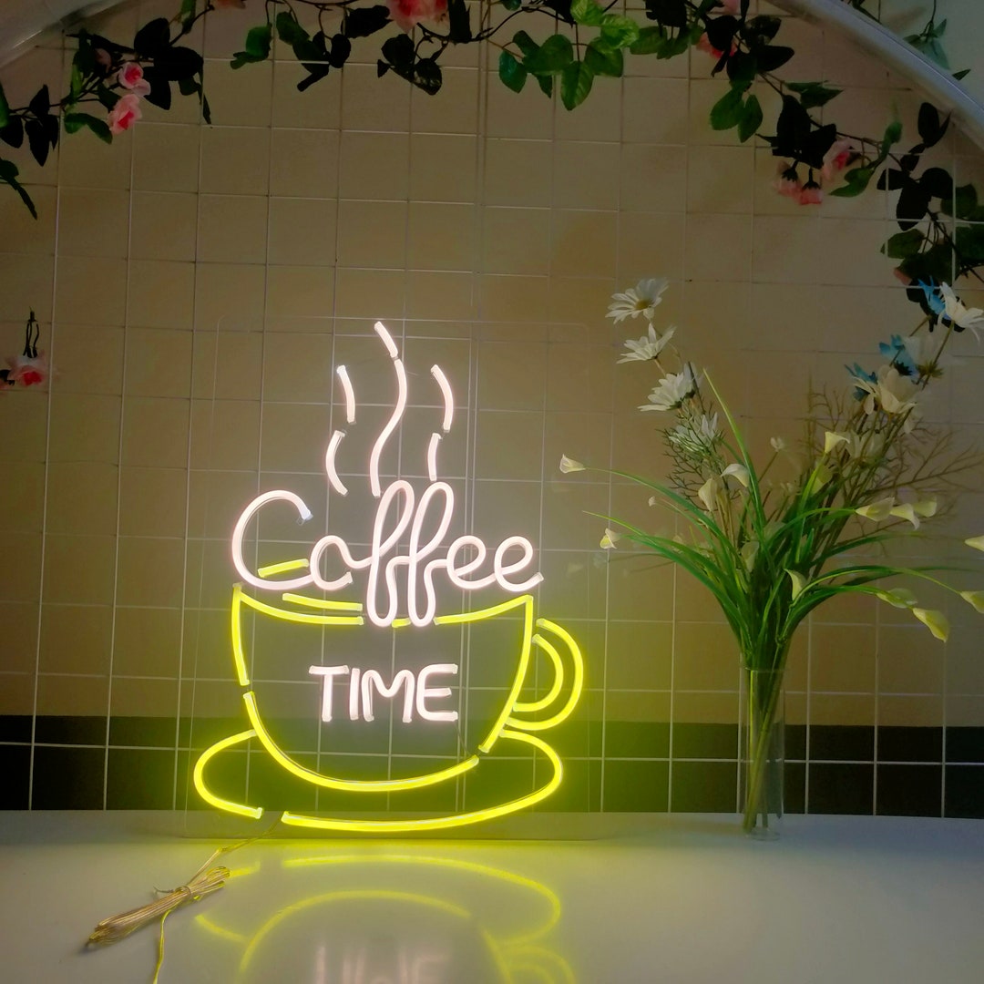 Coffee Neon Sign Coffee Time Cup Shop LED Light for Home Decor - Etsy