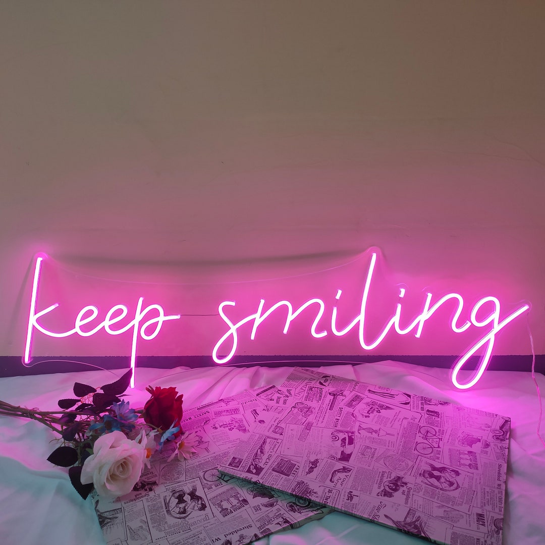 Neon Sign Custom Keep Smiling Sign Led Light Home Decor Wedding Party ...