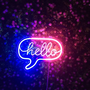 Neon Sign Light Hello Led USB 5v Personalized Birthday Decoration Room ...