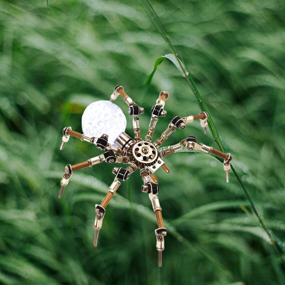 Steampunk Mechanical Insect Glowing Spider DIY Assembly Puzzle Metal ...
