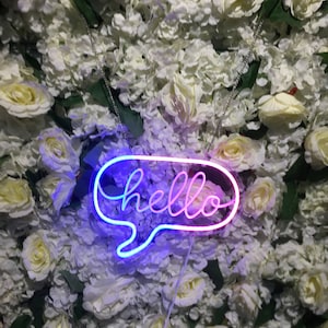 Neon Sign Light Hello Led USB 5v Personalized Birthday Decoration Room ...