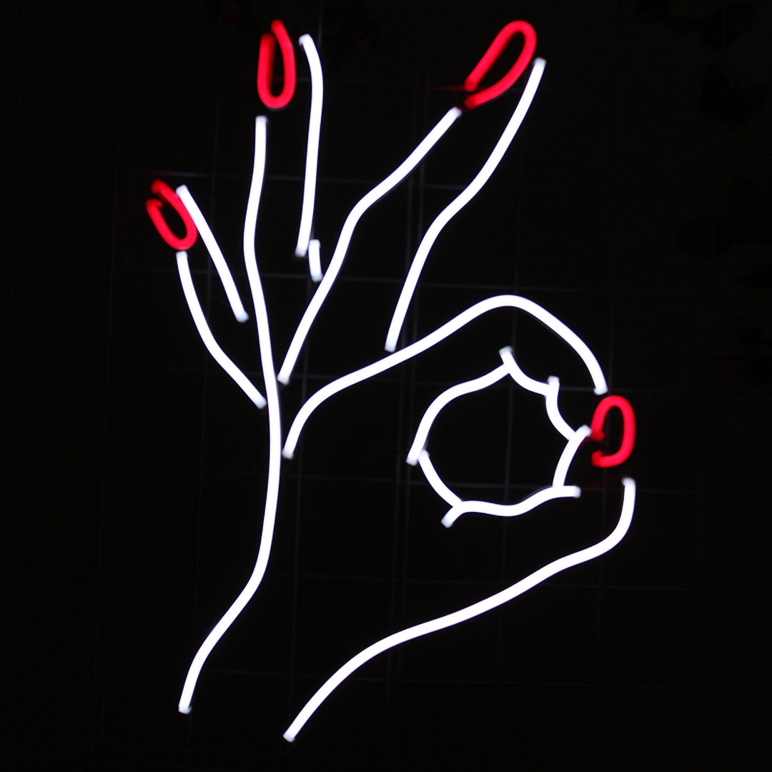 Neon Sign Light Custom OK Hand Finger Wall Business Gift Lamp| Custom ...