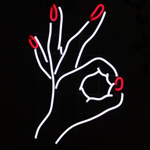 Neon Sign Light Custom OK Hand Finger Wall Business Gift Lamp| Custom ...