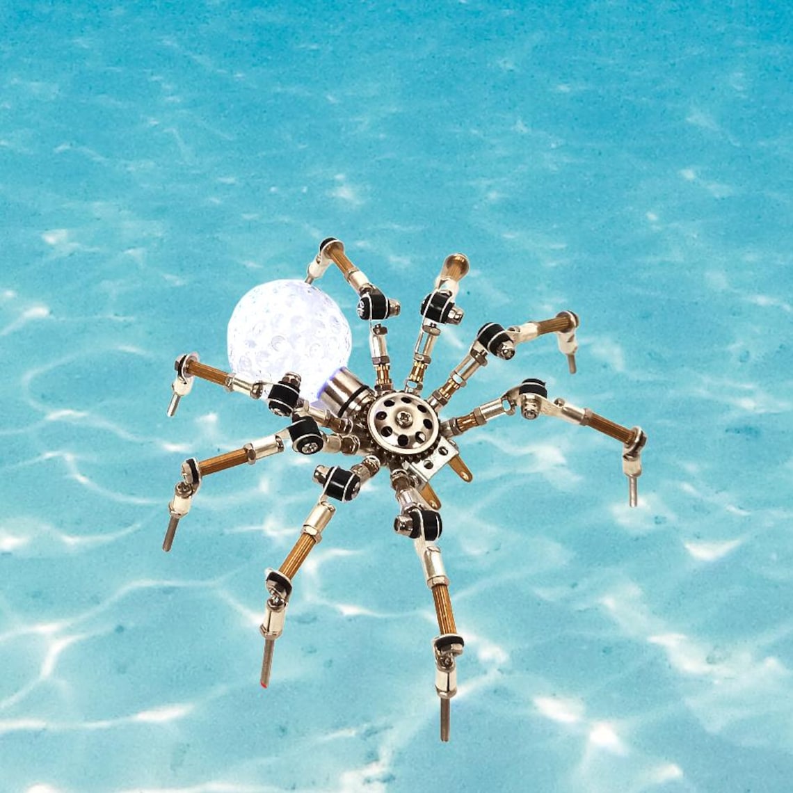 Steampunk Mechanical Insect Glowing Spider DIY Assembly Puzzle Metal ...