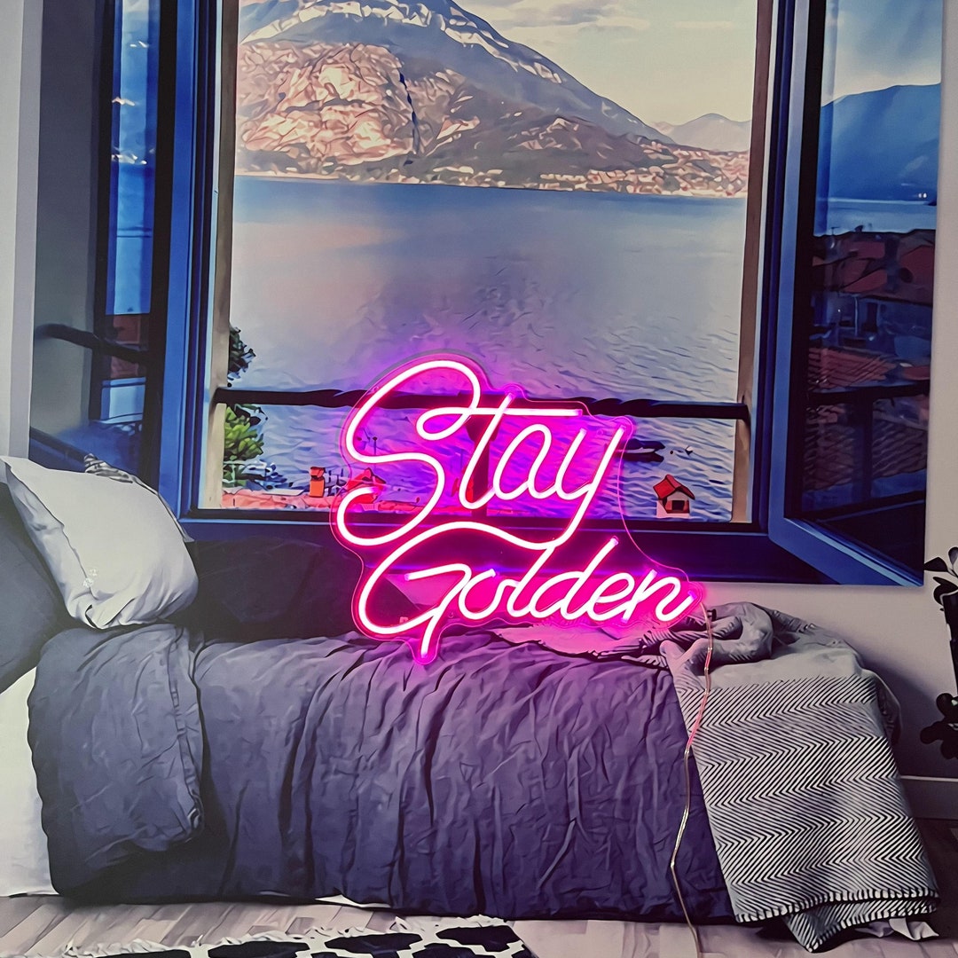 Neon Sign Custom Stay Golden Neon Sign Light Wedding for - Etsy