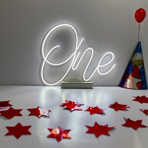 Custom Neon Sign "one" First Birthday Decoration 1st Baby Shower Neon ...