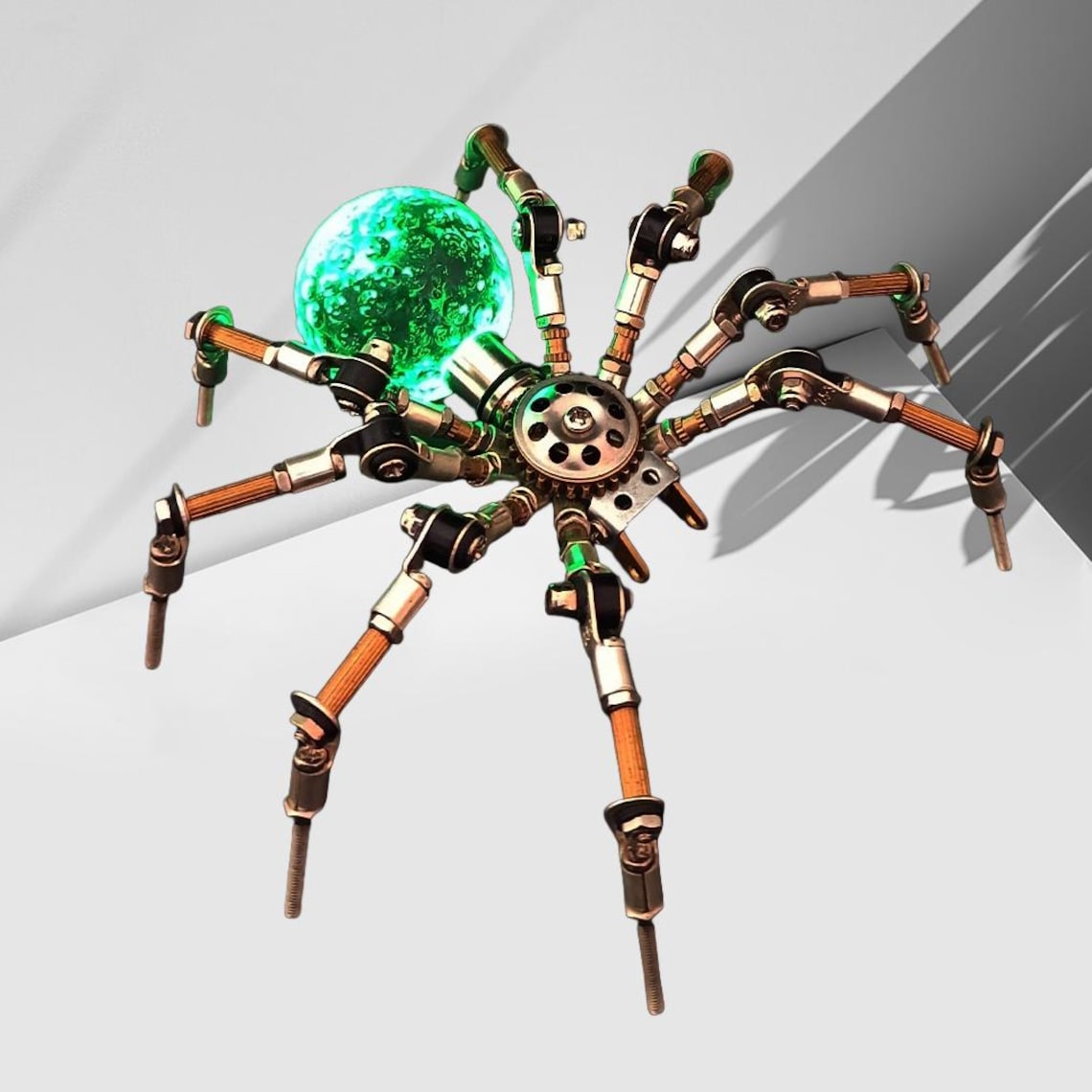 Steampunk Mechanical Insect Glowing Spider DIY Assembly Puzzle Metal ...