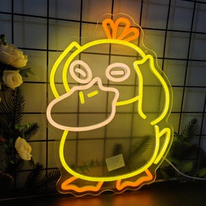 Cute Cartoon Duck LED Neon Sign, Game Room Neon Sign, Duck Neon Sign ...