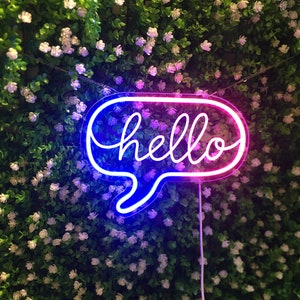 Neon Sign Light Hello Led USB 5v Personalized Birthday Decoration Room ...