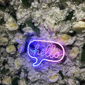 Neon Sign Light Hello Led USB 5v Personalized Birthday Decoration Room ...